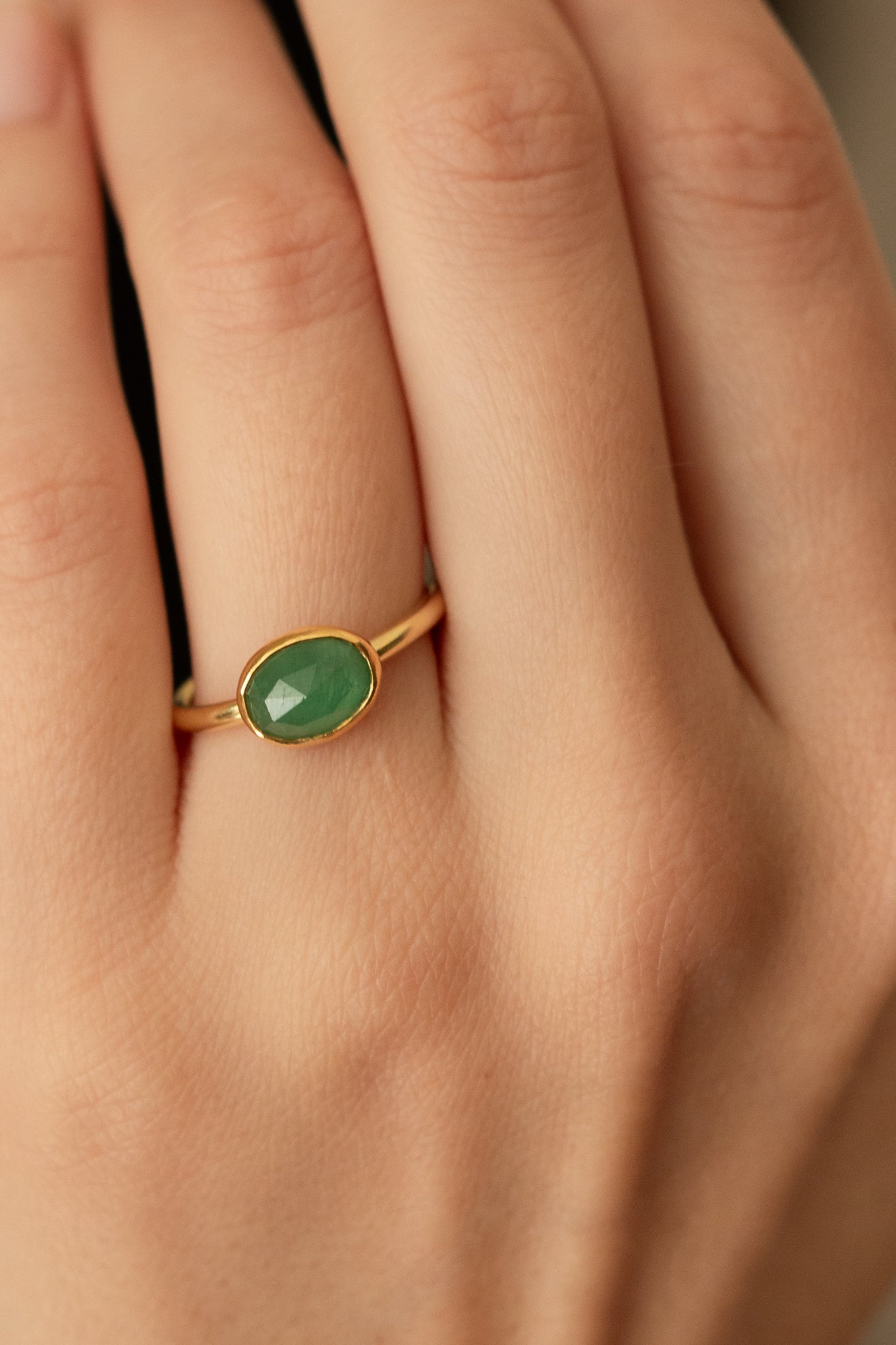 Emerald Rose Cut Solitaire – Tura Sugden